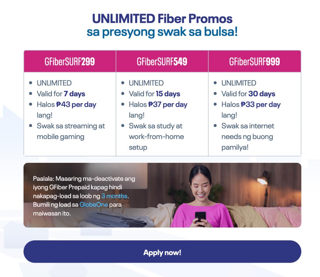 Globe's new GFiber Prepaid is now available!