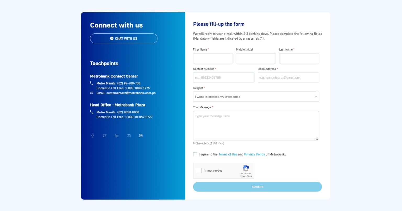Metrobank Customer Service and Contact Information