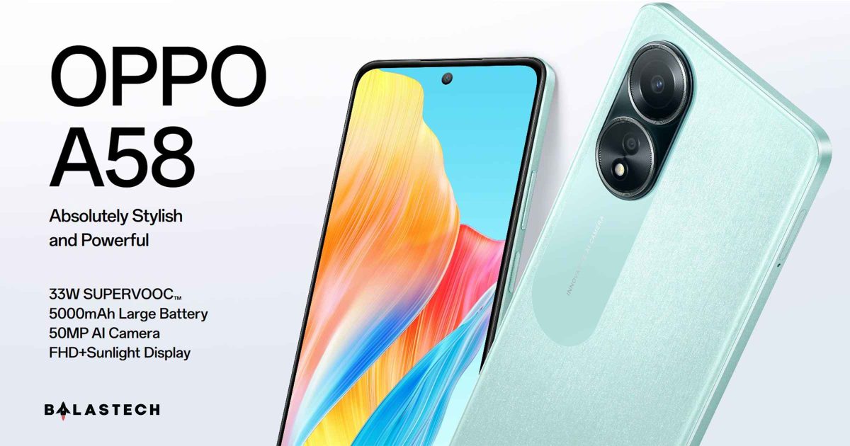 The new OPPO A58 is now available nationwide!